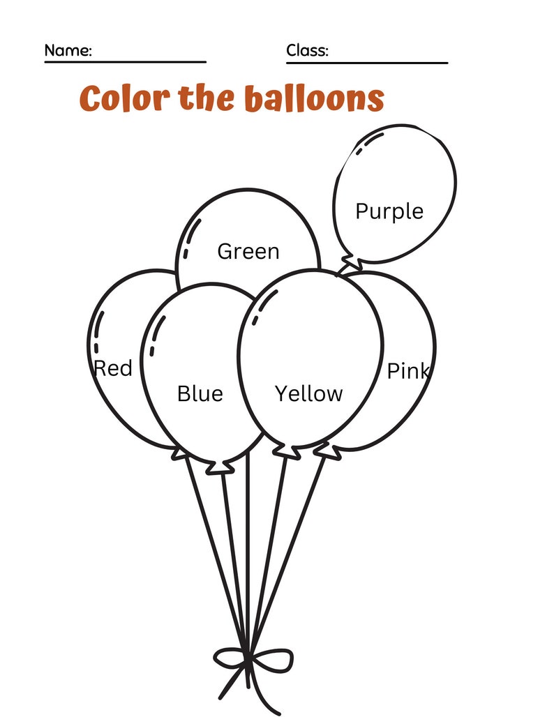 Colors Worksheets - Etsy