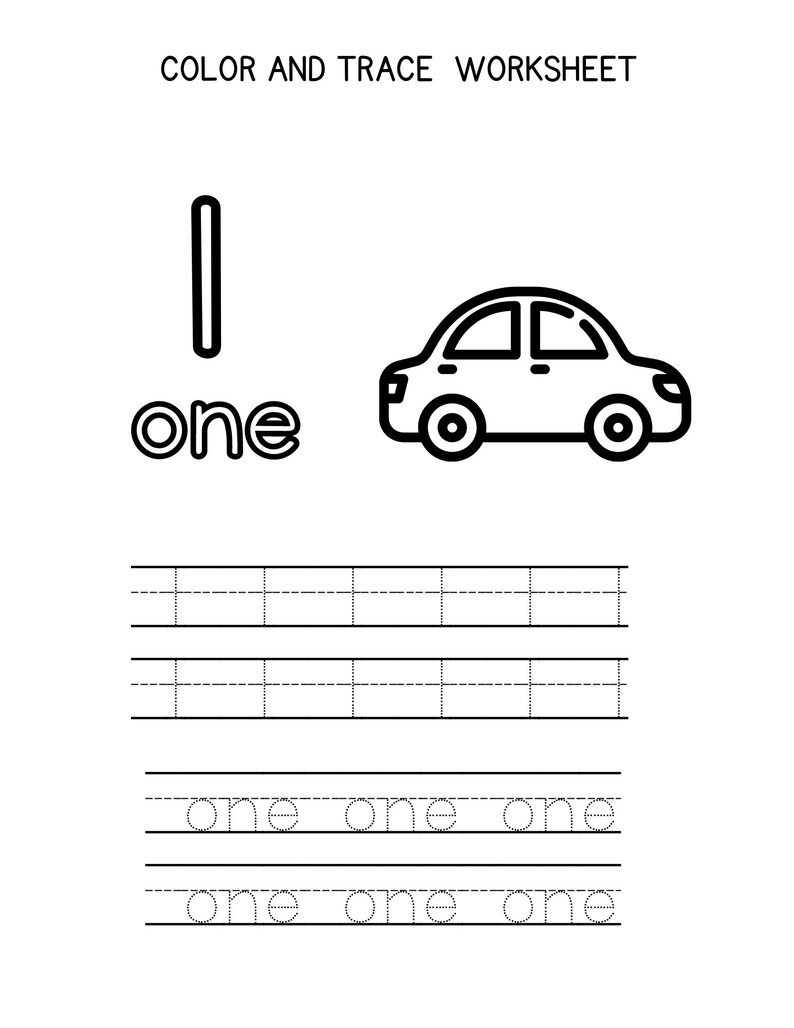Trace and Color Numbers 1 to 10 Worksheets - Etsy