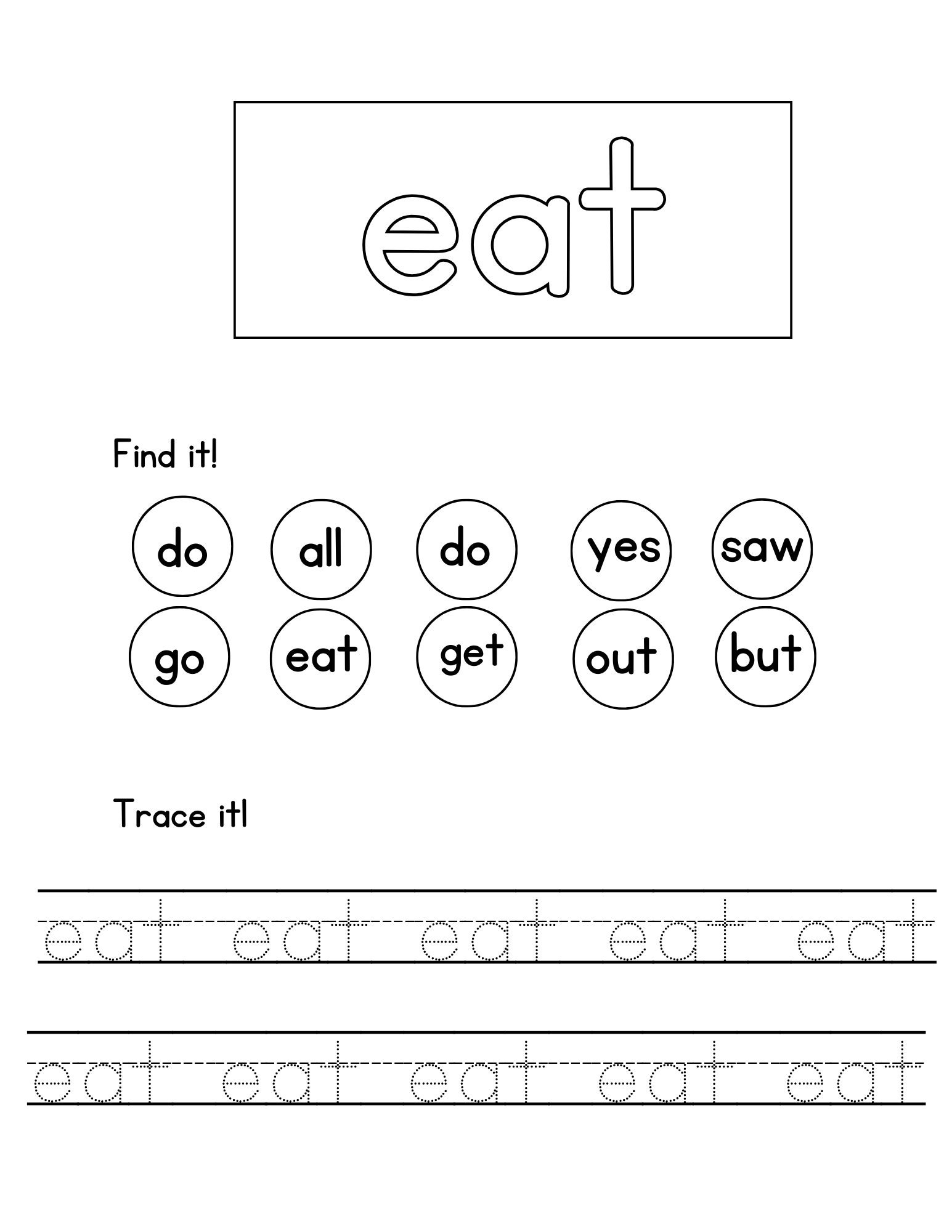 Sight Words Worksheets, Printable Activity for 5 Years and Up - Etsy