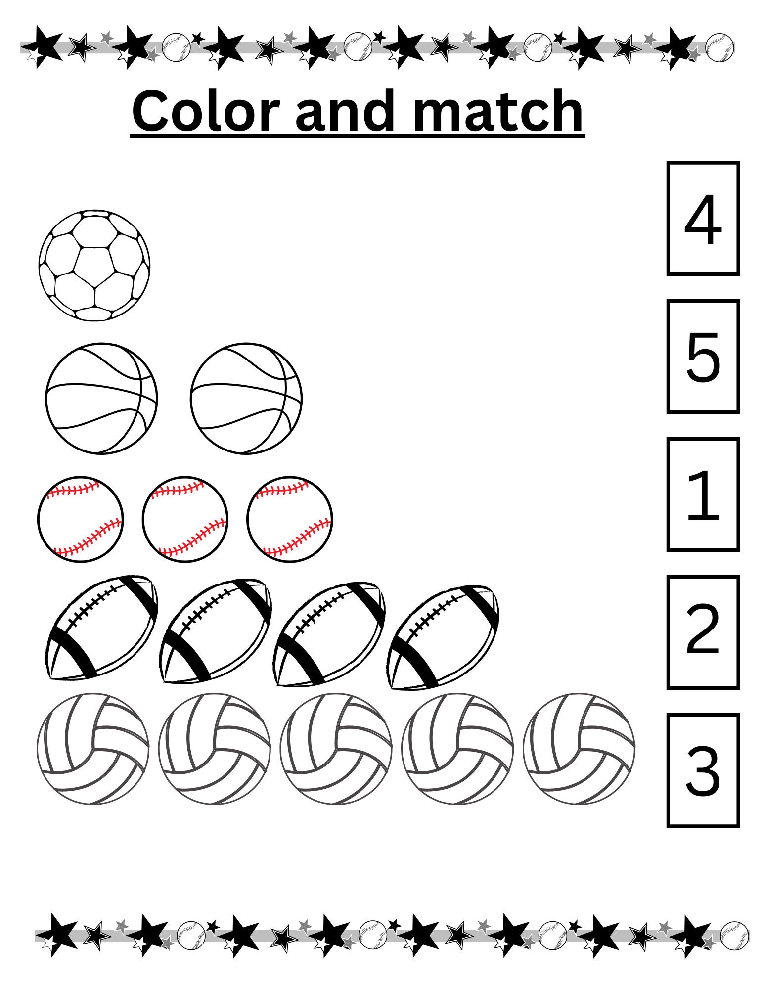 Worksheets Numbers 1-5 - Etsy