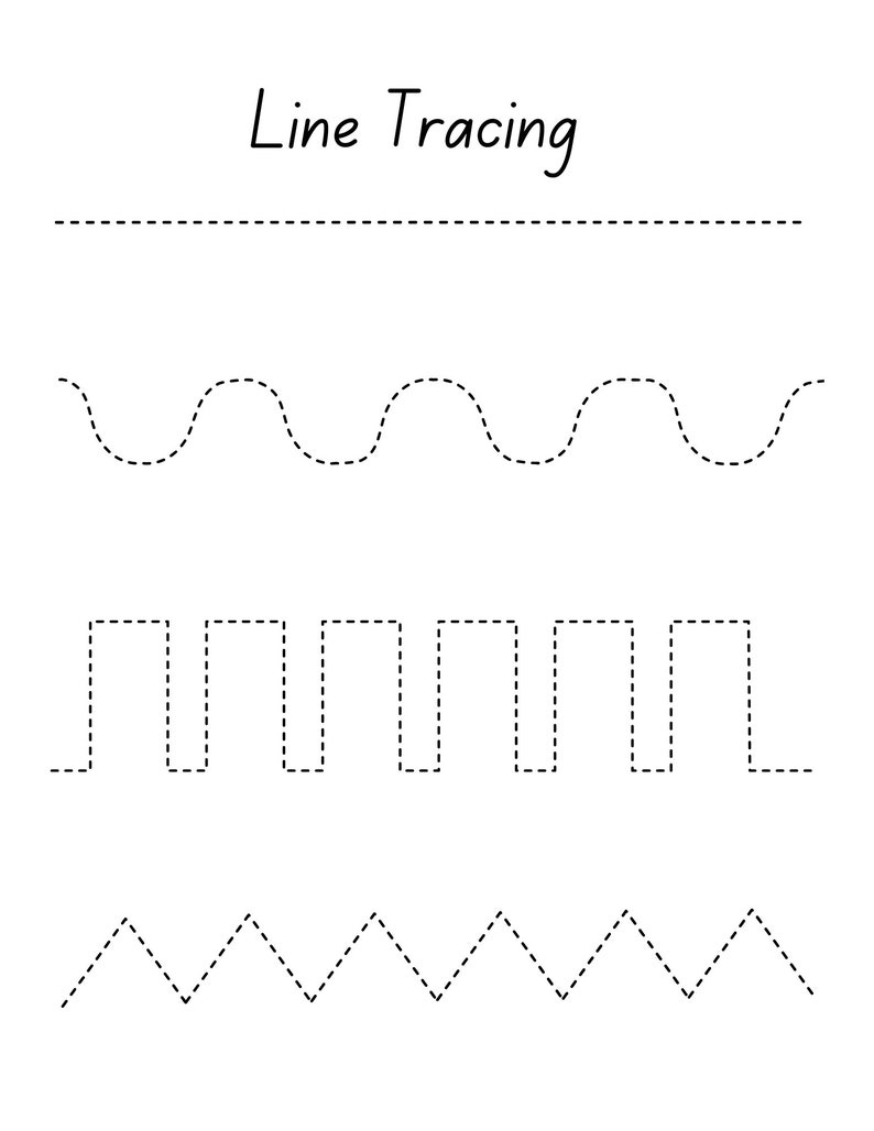 Printable Line Tracing for Preschool, Pre Handwriting - Etsy