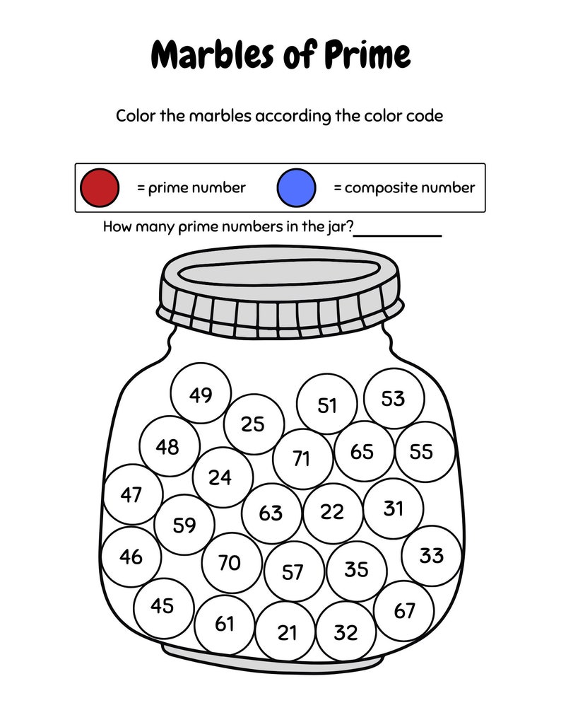 Prime and Composite Numbers Worksheets, Printable Activity for 8 Years ...