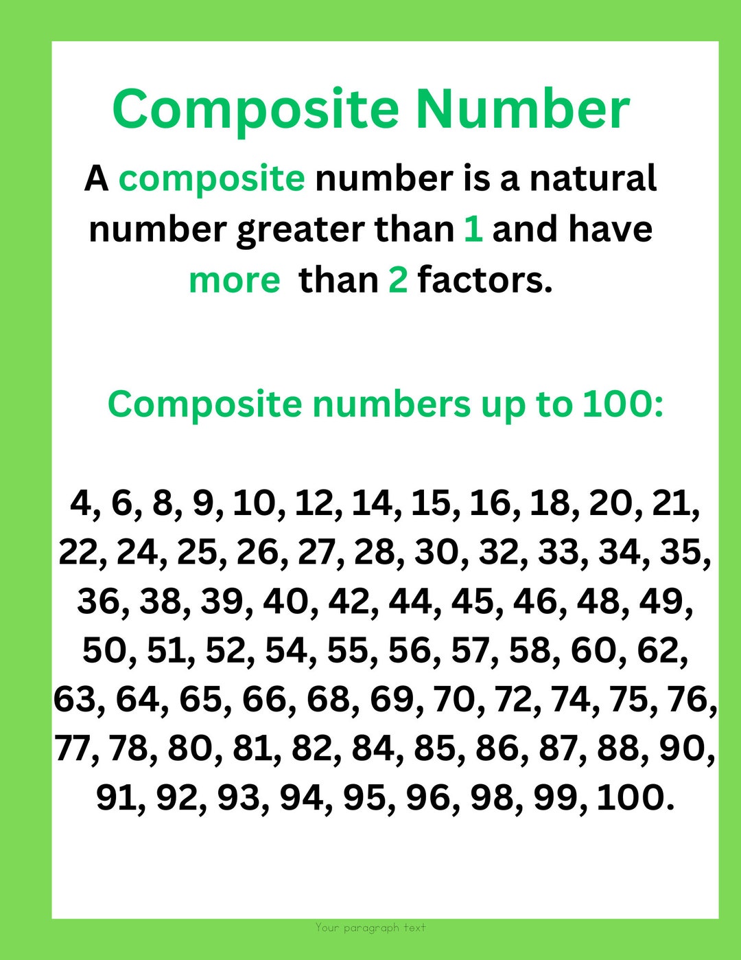 Prime and Composite Numbers Worksheets, Printable Activity for 8 Years ...