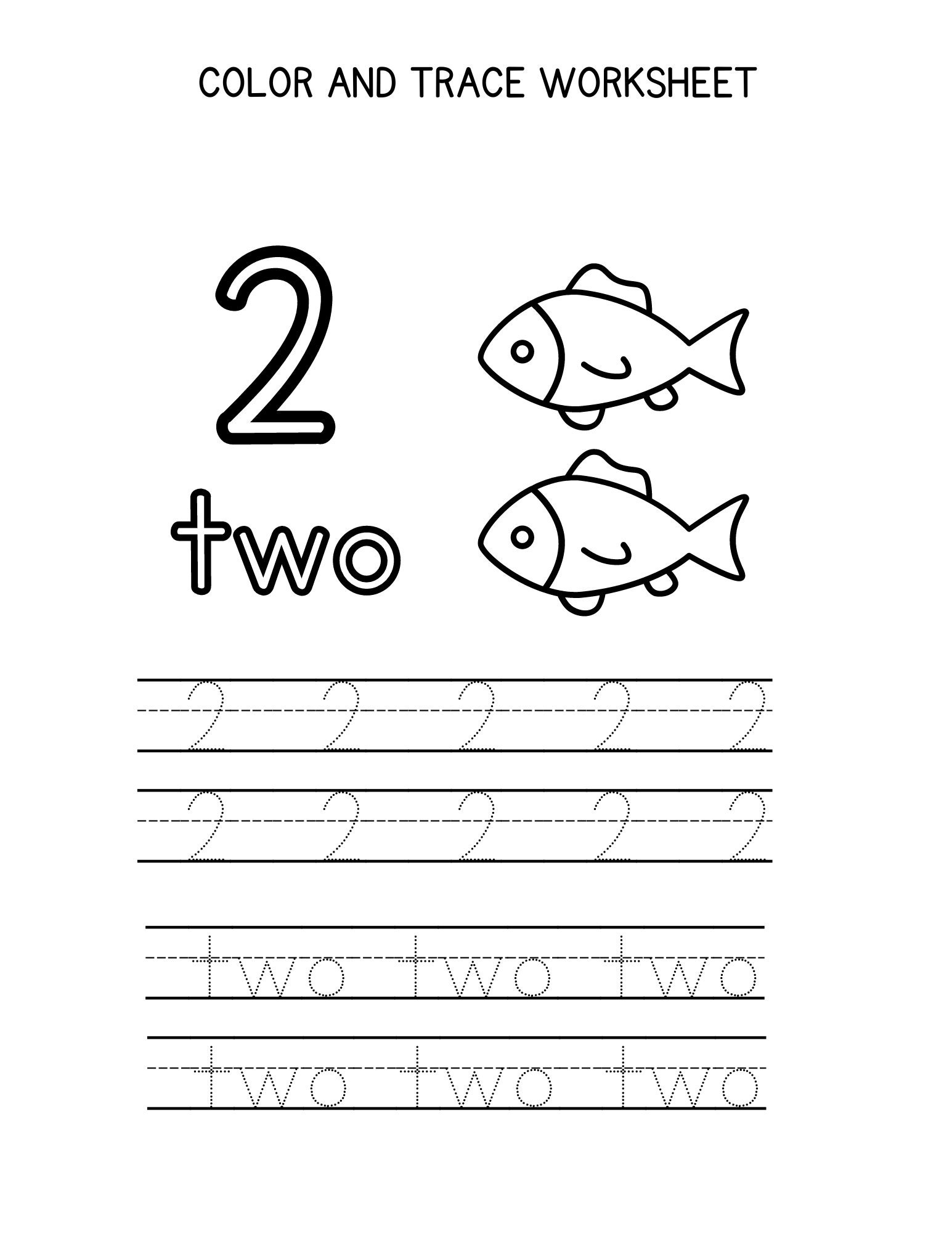 Trace and Color Numbers 1 to 10 Worksheets - Etsy