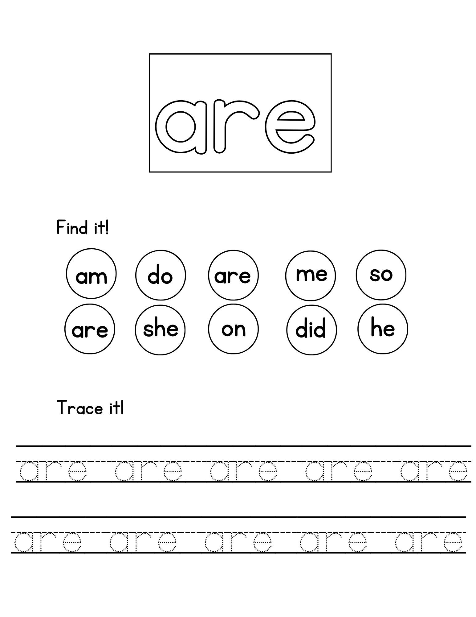 Sight Words Worksheets, Printable Activity for 5 Years and Up - Etsy