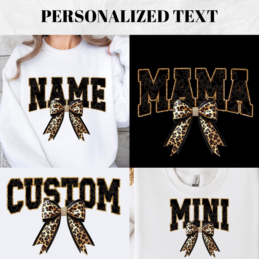 Custom Leopard Print Text PNG, Personalized Name, Leopard Sublimation ...