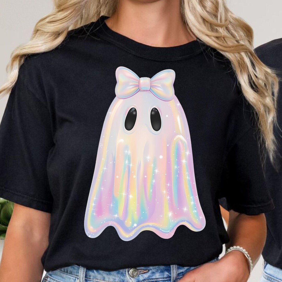 Retro Disco Iridescent Ghost Sublimation PNG, Cute Disco Ghost PNG ...