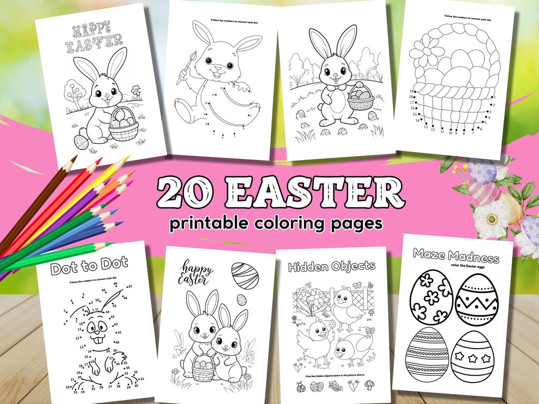 Easter Easy Coloring Pages for Kids, Toddlers, Preschoolers Toddlers ...