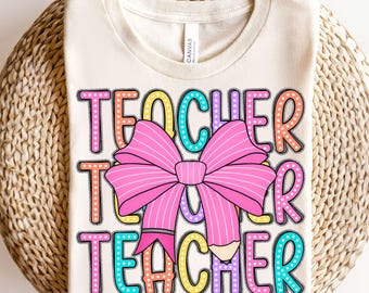 Coquette Teacher Pencil Png, Back to School Png, Teacher Appreciation ...