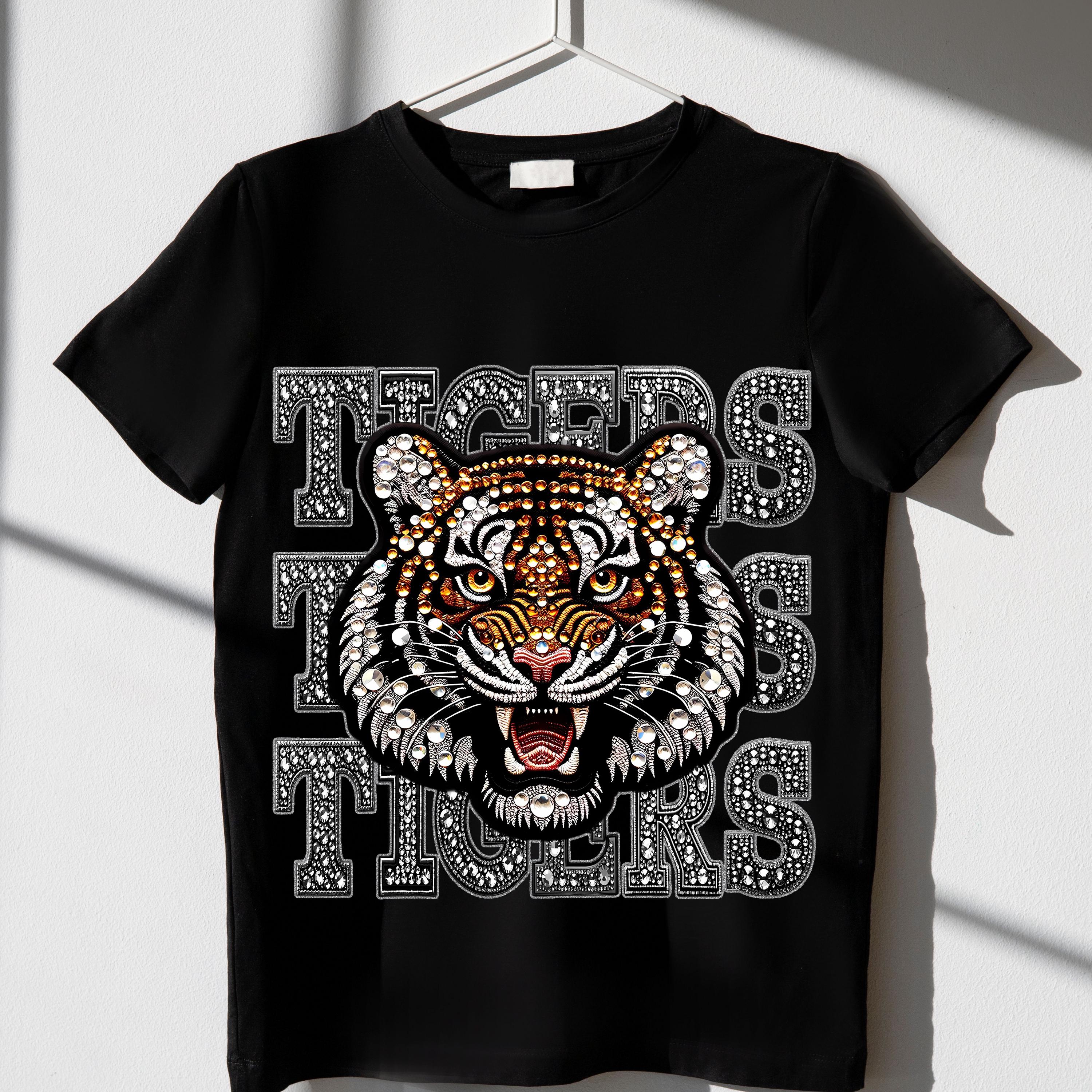 Sparkly Tiger Png, Faux Embroidery Png, Mascot Png, Rhinestone Tiger ...