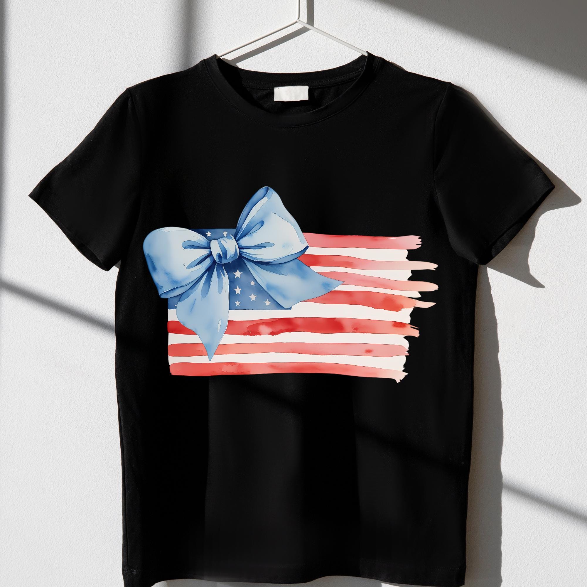 Preppy American Flag PNG, Preppy Bow Flag, Watercolor Grandmillenial ...