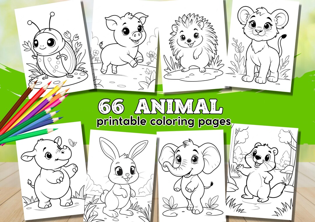 Animals Coloring Pages for Kids Toddlers Preschoolers Kindergarten ...