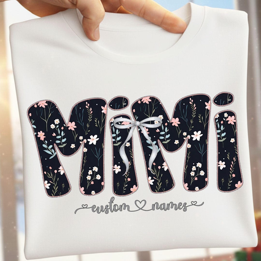 Floral Mimi PNG, Boho Grandma Mimi Name Sublimation Design, Vintage ...