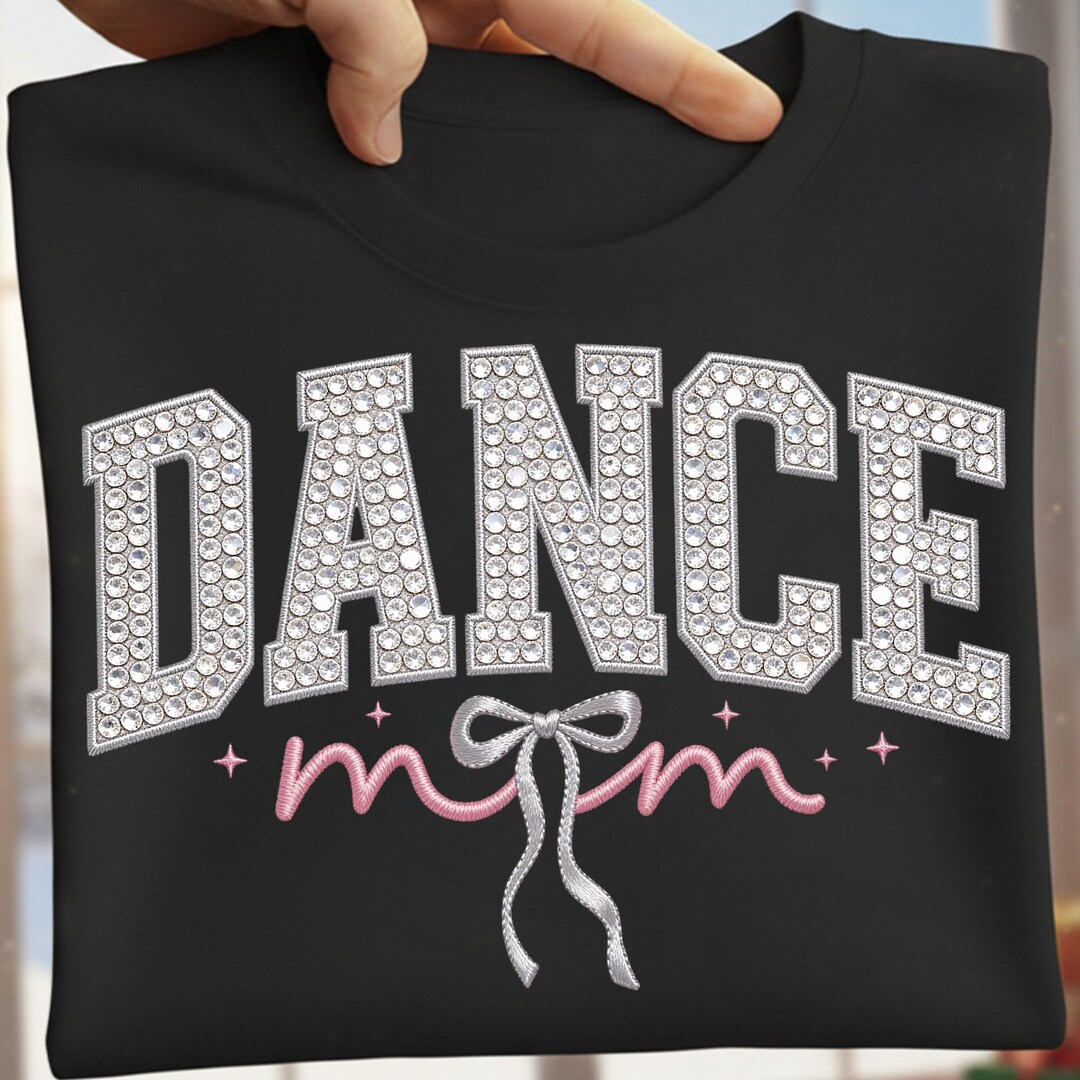 Dance Mom Rhinestone Embroidery PNG, Crystal Embroidered Dance Mom Png ...