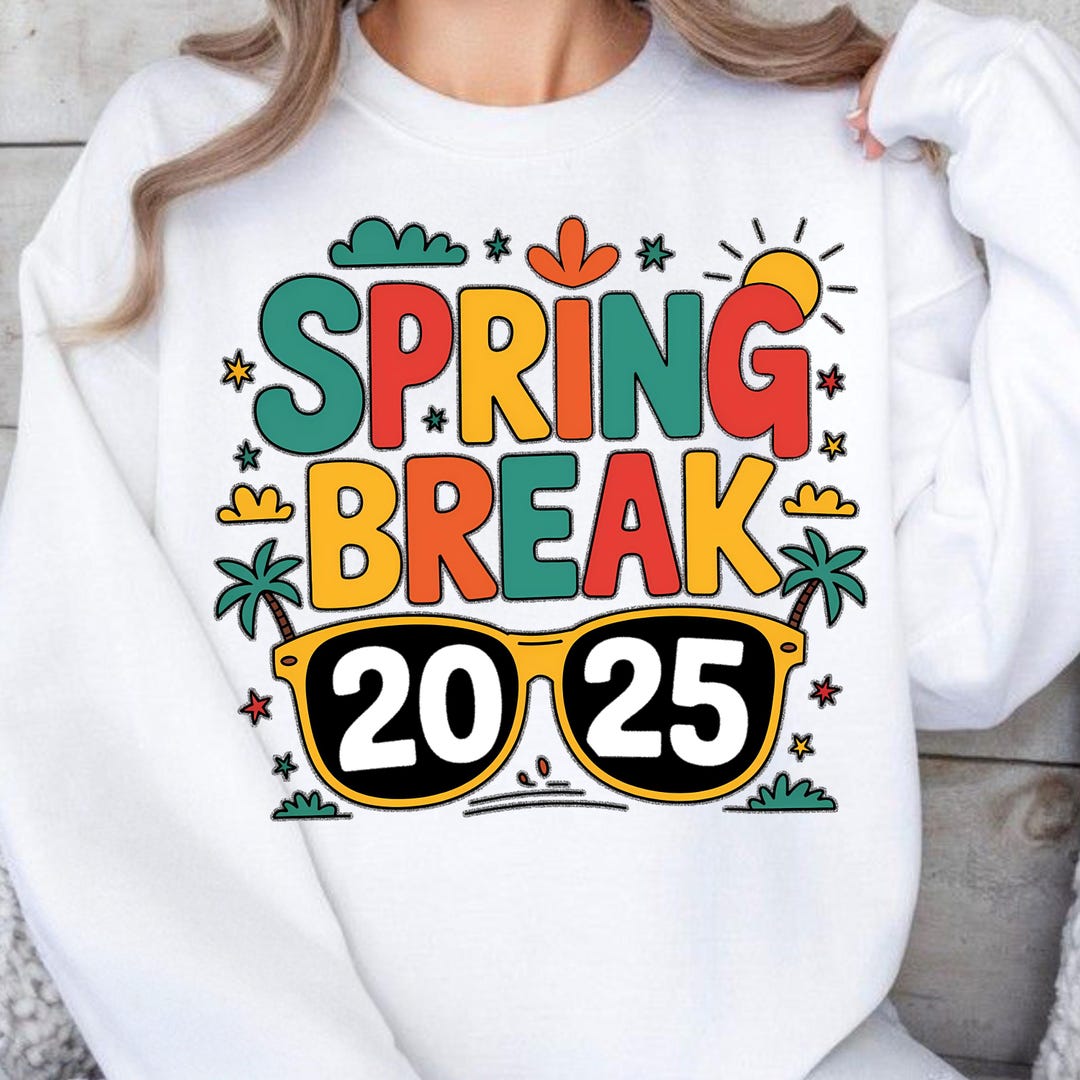 Spring Break 2025 PNG, Spring Break Squad PNG, Funny Spring PNG, Beach ...