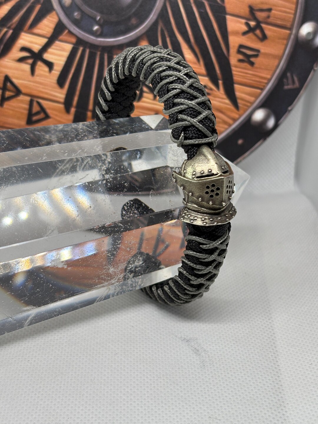 Medieval Knight Helmet Bracelet, Semi-rigid Adjustable Paracord ...