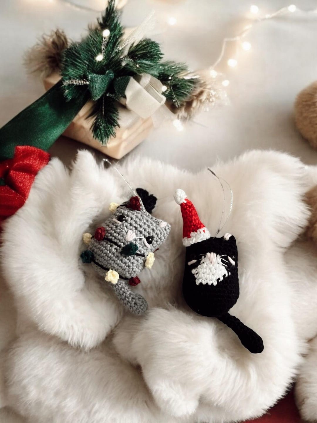 Customizable Christmas Potatocat Ornament Handmade Crochet Cat With ...