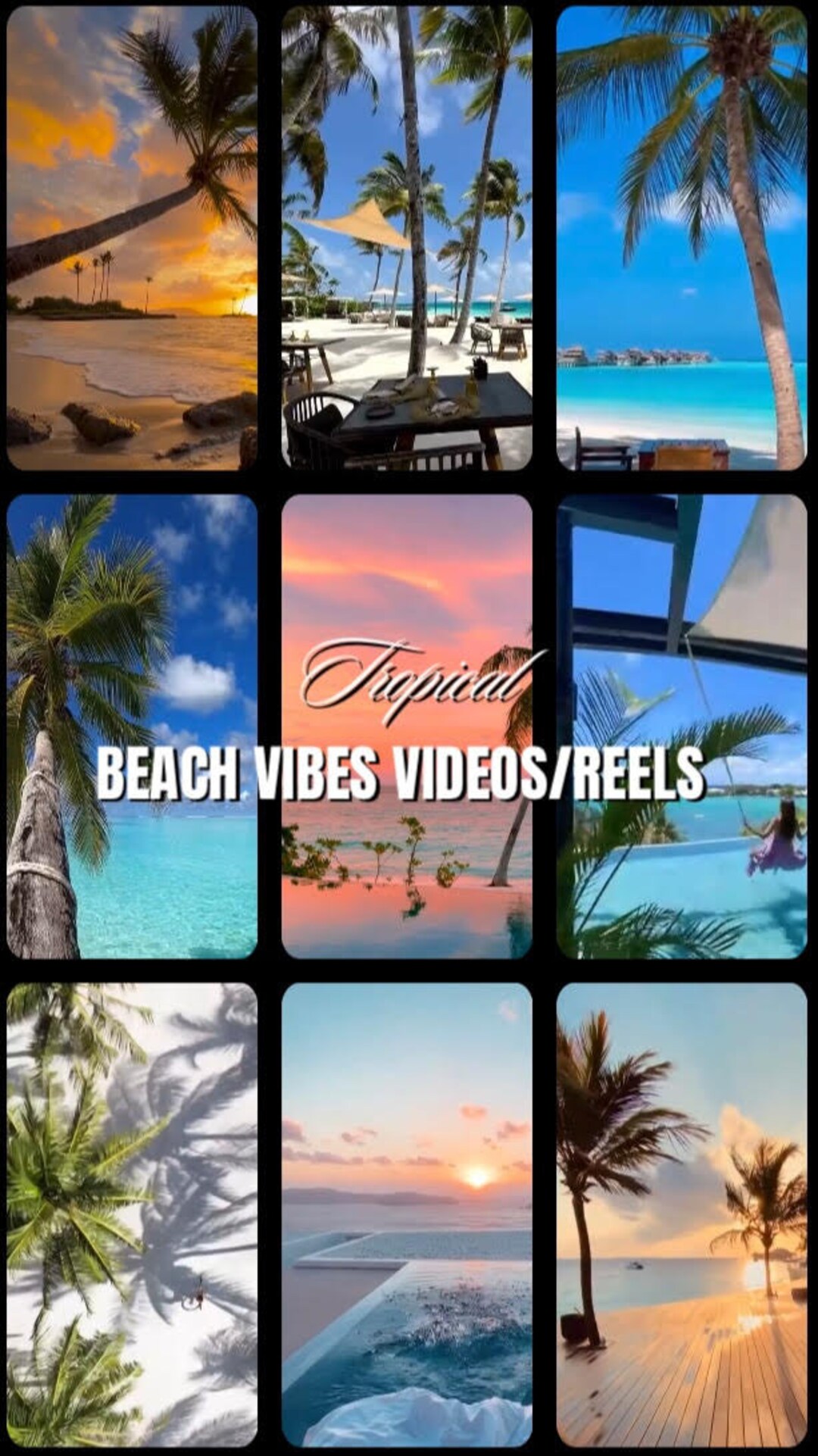 100 Faceless Tropical Beach VIBES Instagram Reel Videos W/ MRR master ...