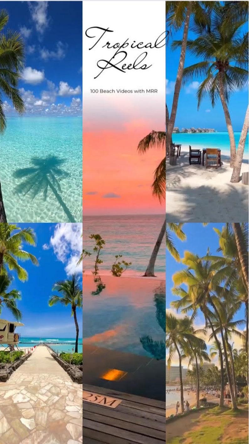 100 Faceless Tropical Beach VIBES Instagram Reel Videos W/ MRR master ...