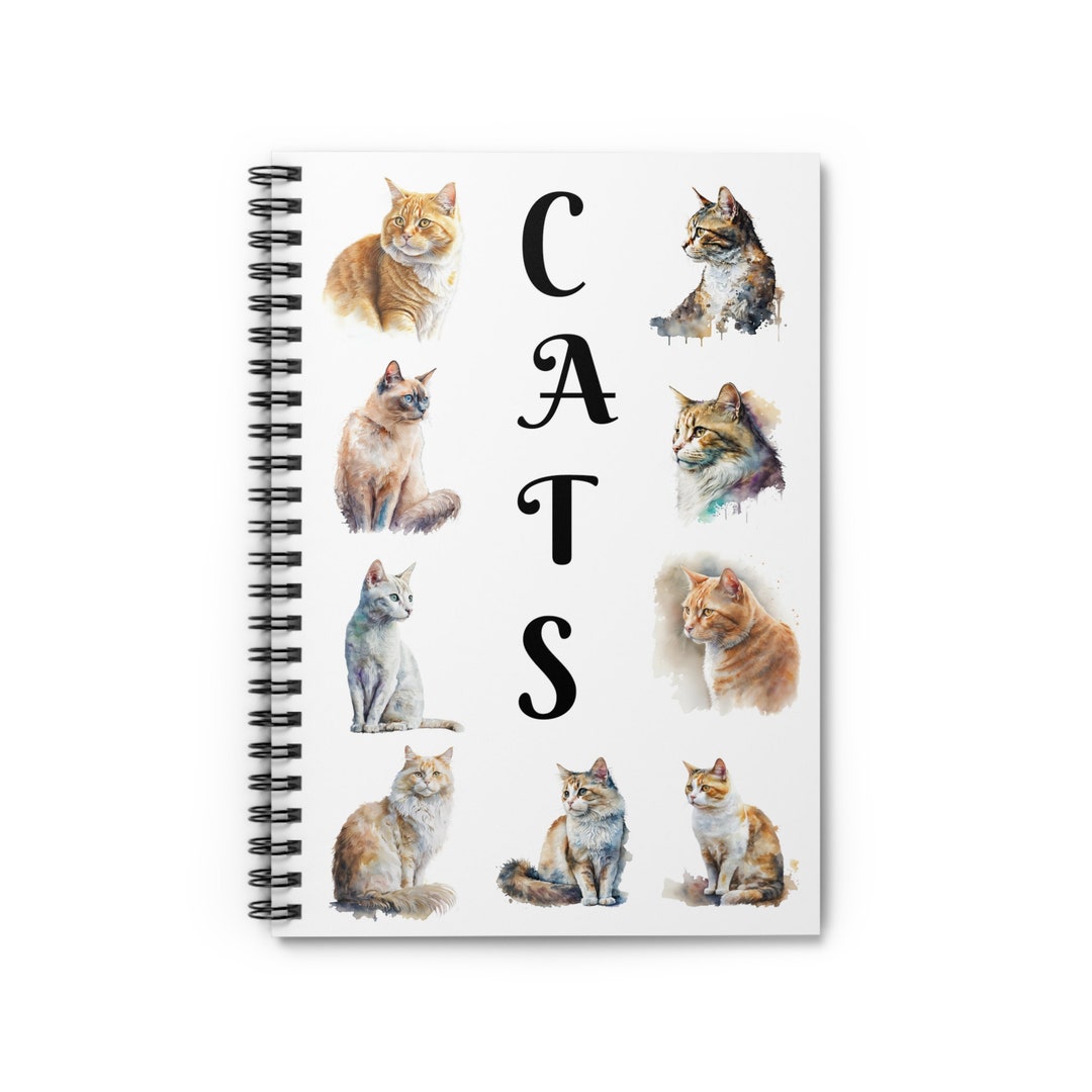 Cats Felines Kittens Tabby Calico Spiral Notebook Ruled Line - Etsy