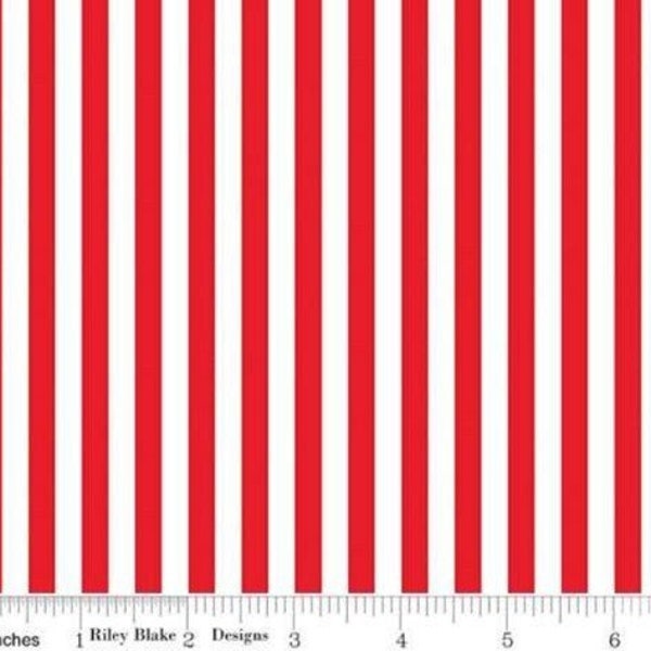 Red Striped Fabric - Etsy