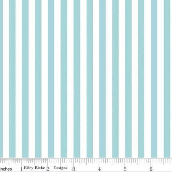 Aqua Striped Fabric - Etsy