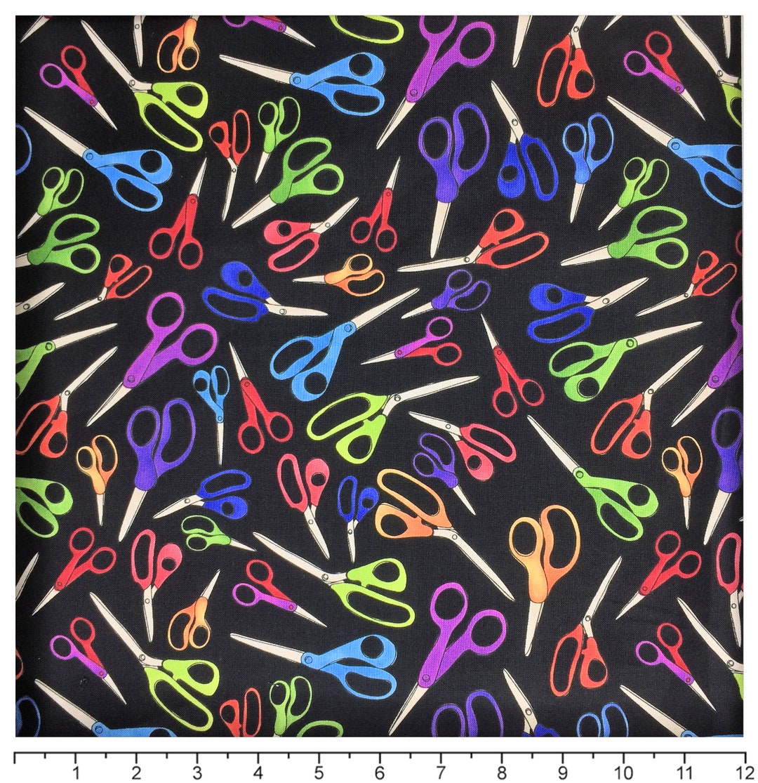 Quilting Fabric, by the Half Yard, Loralie Designs, Shear Fun Black ...