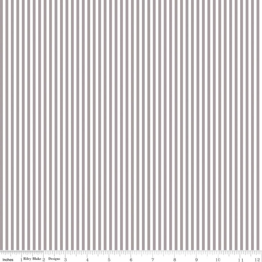Riley Blake Designs 1/8" Gray and White Striped Cotton Fabric, by the ...