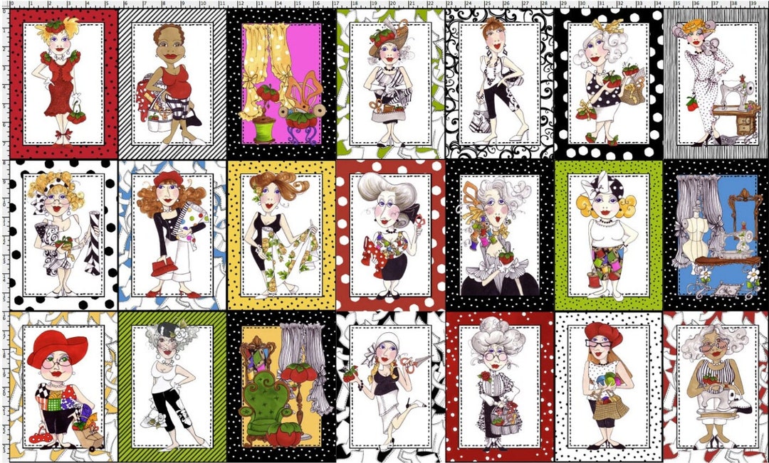 Quilting Fabric, Panel, 23 X WOF, Loralie Designs, Sew Fabulous Panel ...