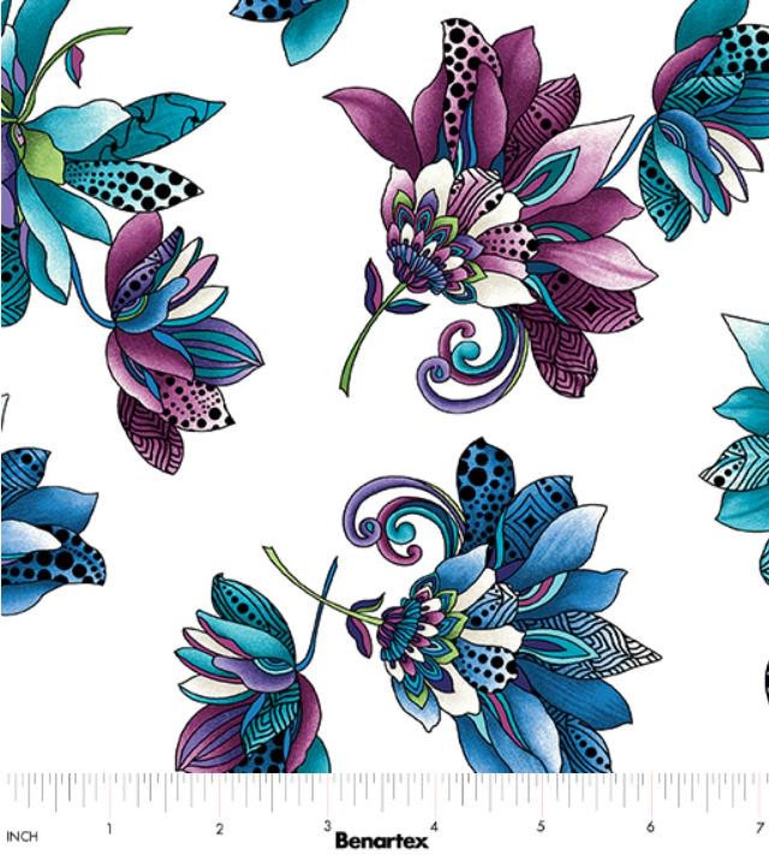 Quilting Fabric, by the Half Yard, Xanadu by Ann Lauer From Benartex ...