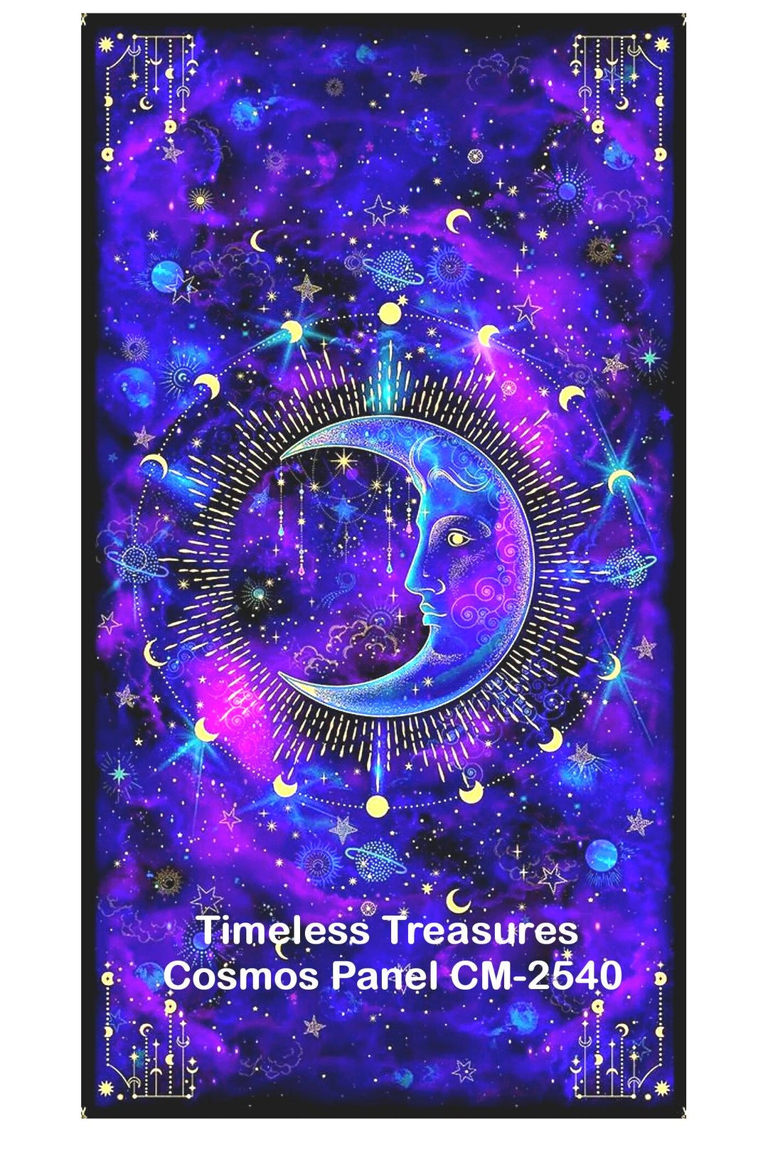 Quilting Fabric, Timeless Treasures Cosmos Panel CM-2540, Metallic ...