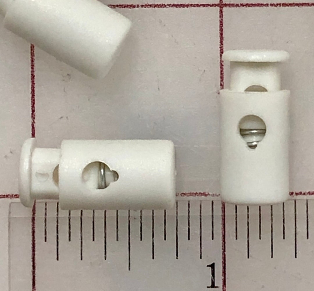 Mini Cord Toggle, Tiny Cord Stopper, Cordlock, White, 20mm Cylinder ...