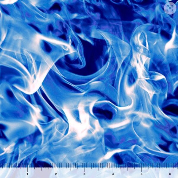 Blue Flame Fabric - Etsy