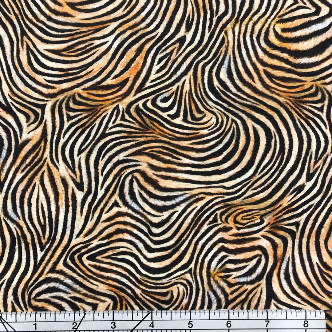 Quilting Fabric, QT Fabrics, Zebra Sunset #1649-29240-O, 100% Cotton, Sold by the 1/2 Yard, Cut ...