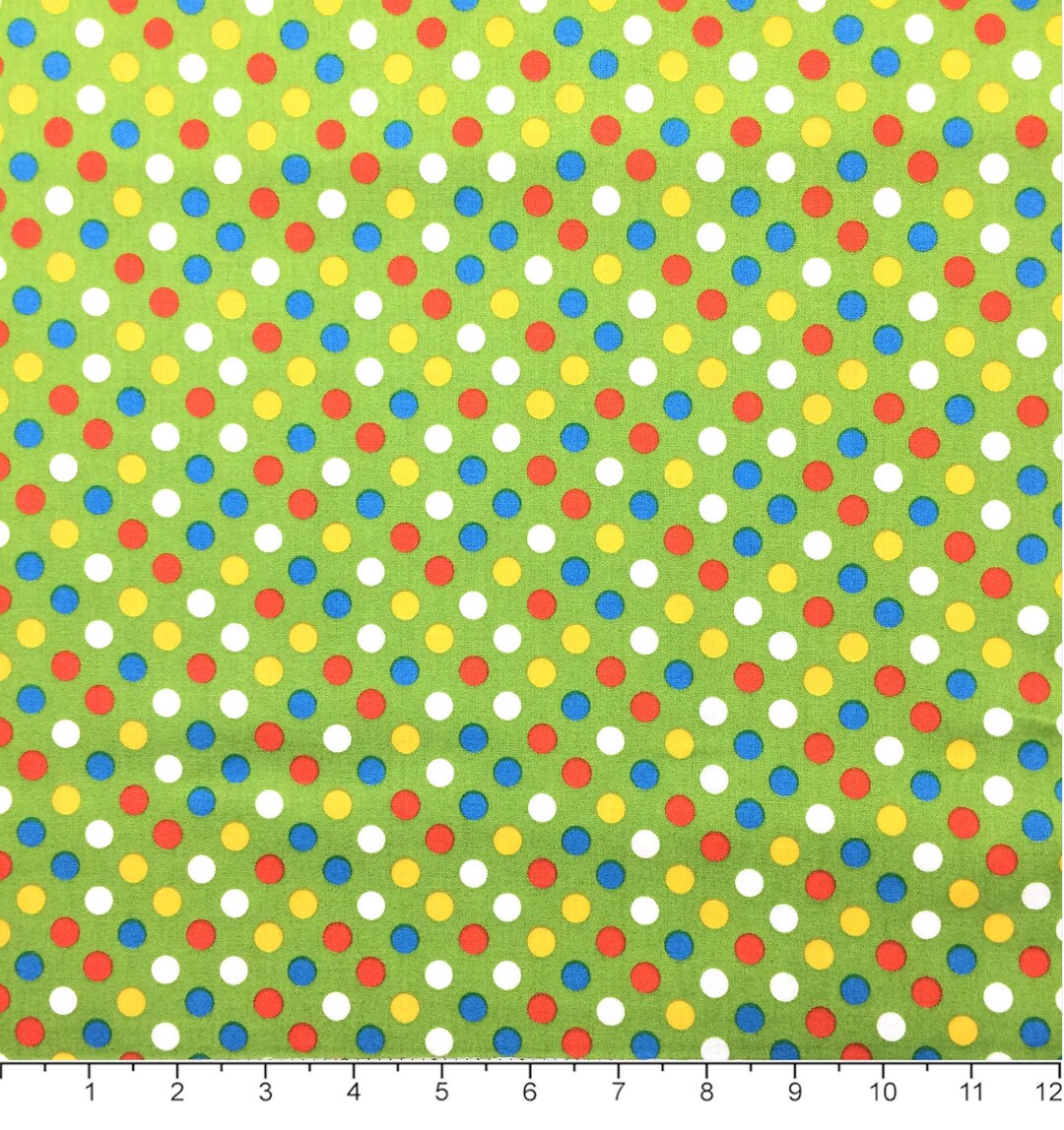 Quilting Fabric, by the Half Yard, Spot on EZC-12872-205 Multi, Green ...