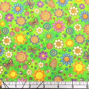 Quilting Fabric, by the Half Yard, QT Fabrics Sunbright 1649-28926-H ...