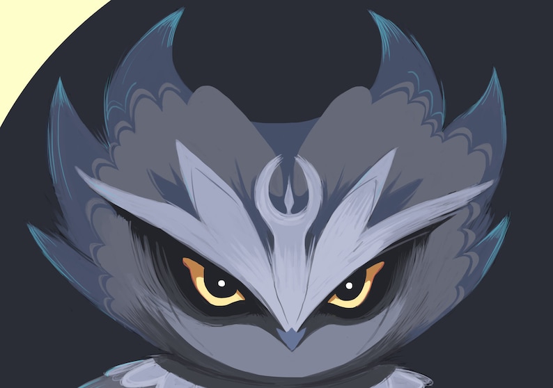 Crescent Owl - Digital & Physical Print - Etsy
