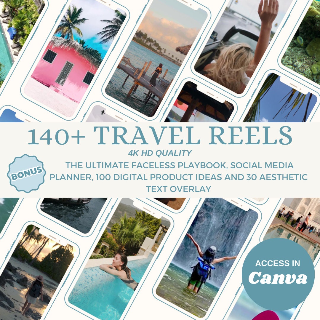 140+ Faceless Travel Reels for Instagram and Tiktok, Minimalist ...