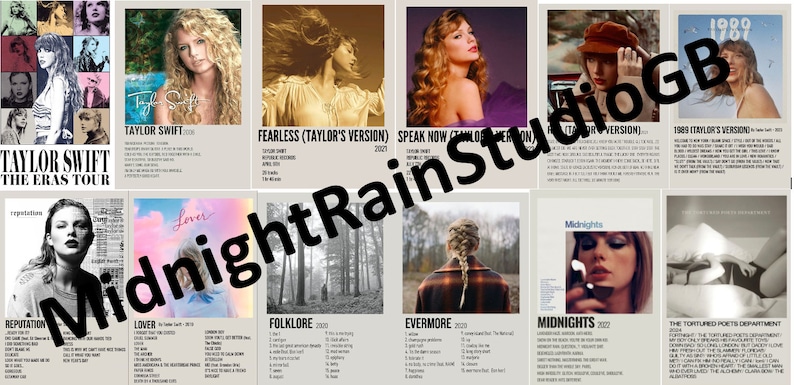 12 Pcs Taylor Swift Album Covers Printable - Etsy
