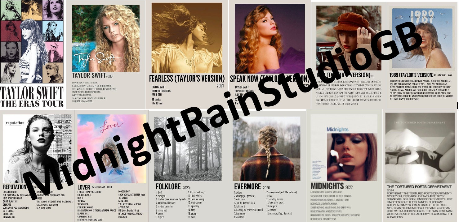 12 Pcs Taylor Swift Album Covers Printable - Etsy