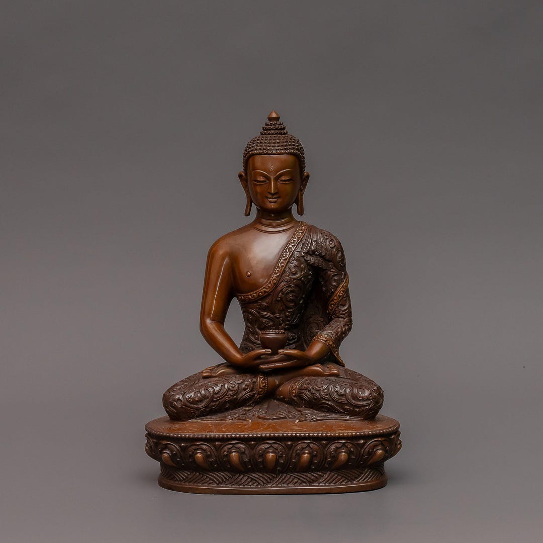 Handcrafted Brass Amitabha Buddha Statue: Tibetan Buddhist Art - Etsy