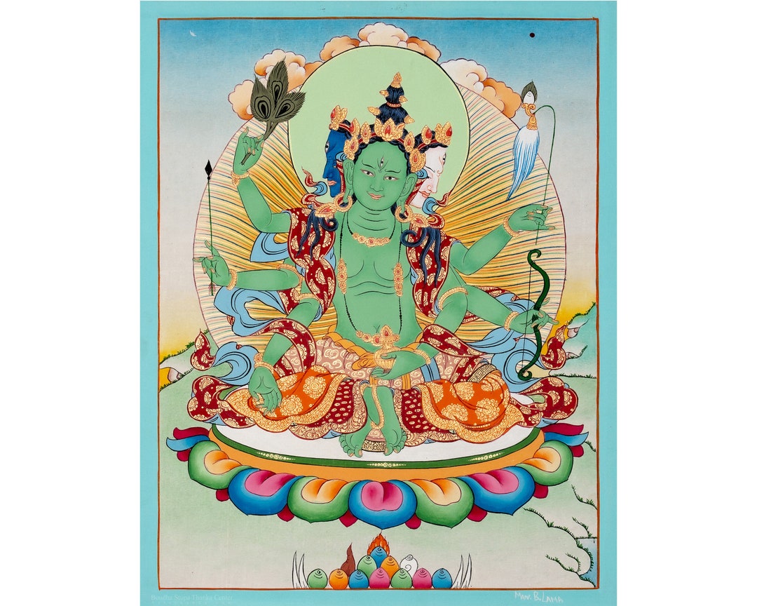 Elegant Chundi Thangka Tibetan Art for Blessings and Sacred Space ...