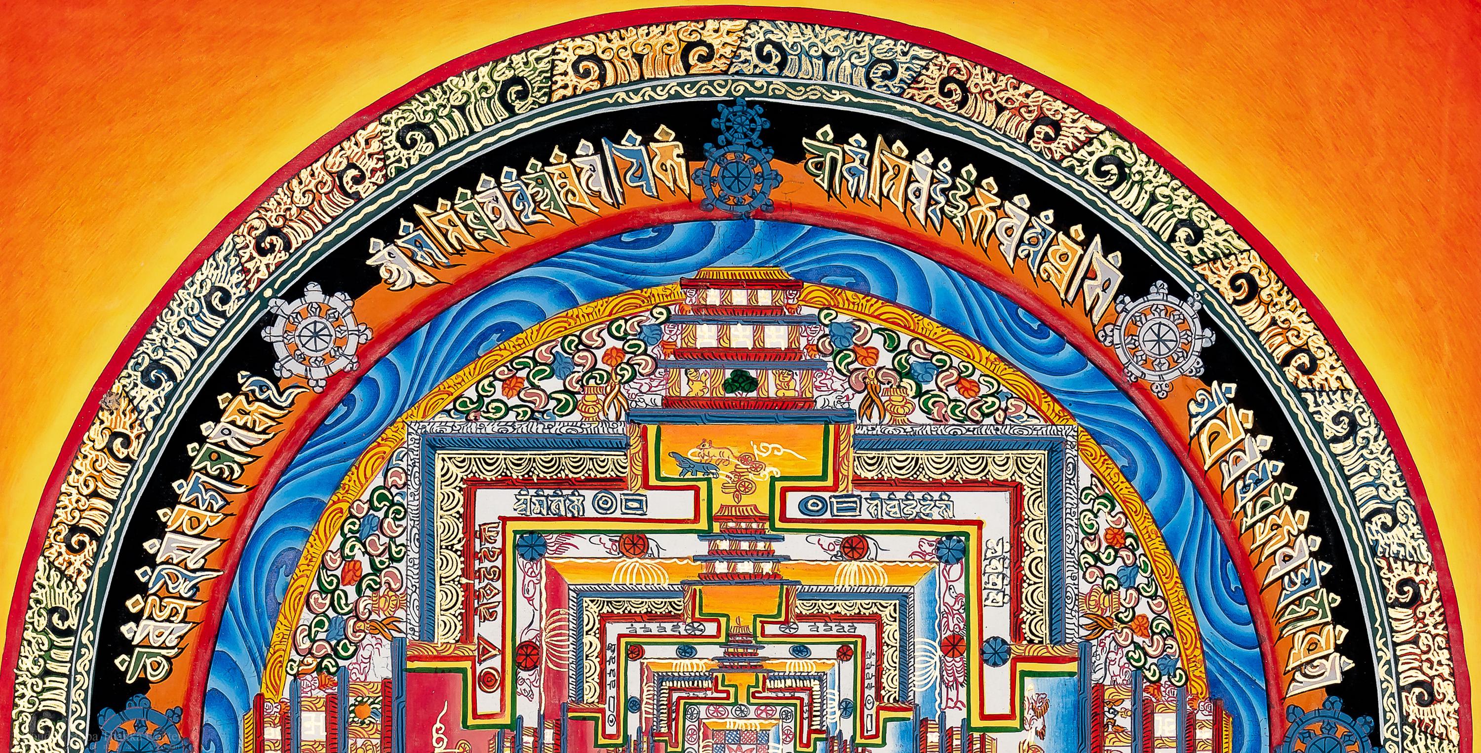 Handmade Kalachakra Mandala Art: Cotton Canvas With 24K Gold - Etsy