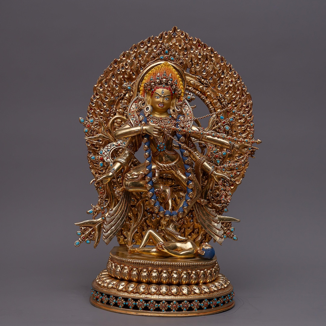 Handcrafted Kurukulla Brass Statue – Sacred Buddhist Deity Sculpture ...