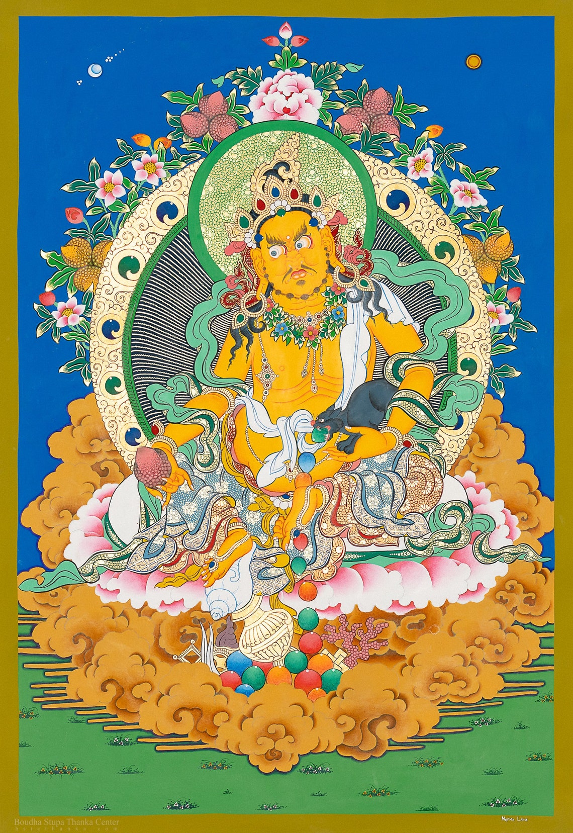 Zambala Thangka: Tibetan Wealth Deity Art, Hand-painted (73x50cm) - Etsy UK