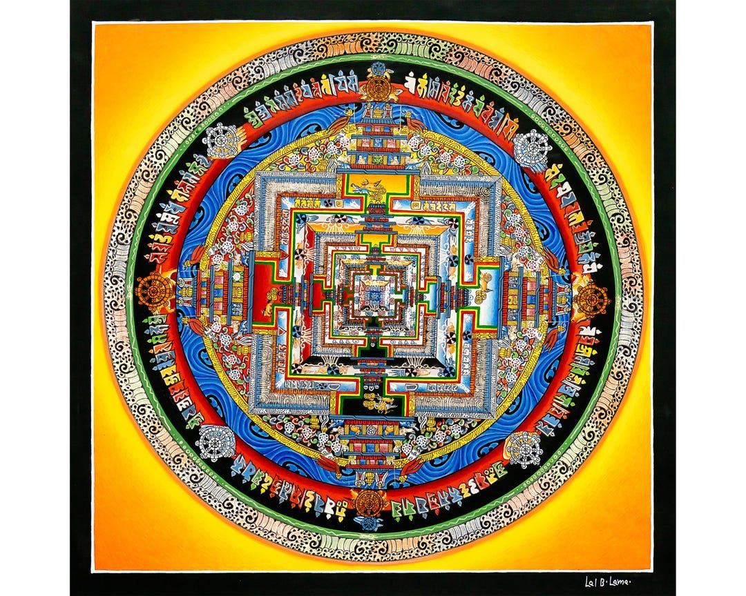 Buddhist Kalachakra Mandala Thangka – Cosmic Cycle of Time and ...