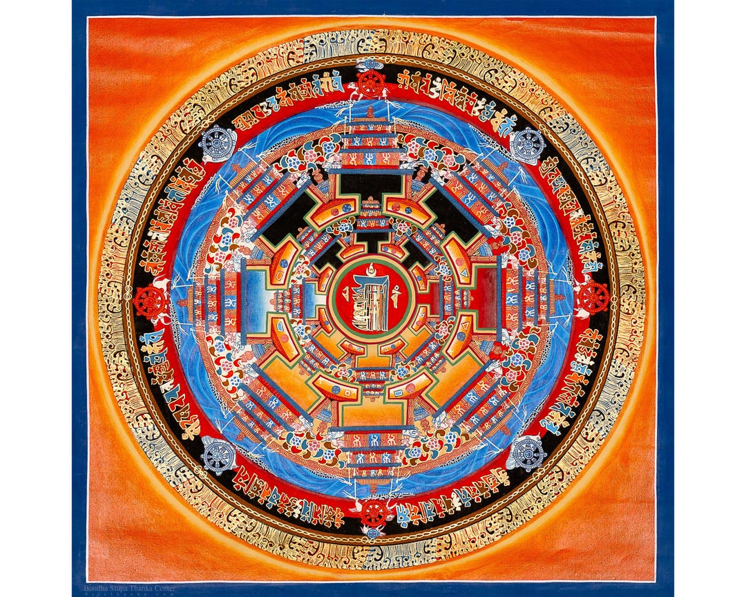 Kalachakra Mandala: Tibetan Buddhist Wheel of Time Art (40x40cm) - Etsy