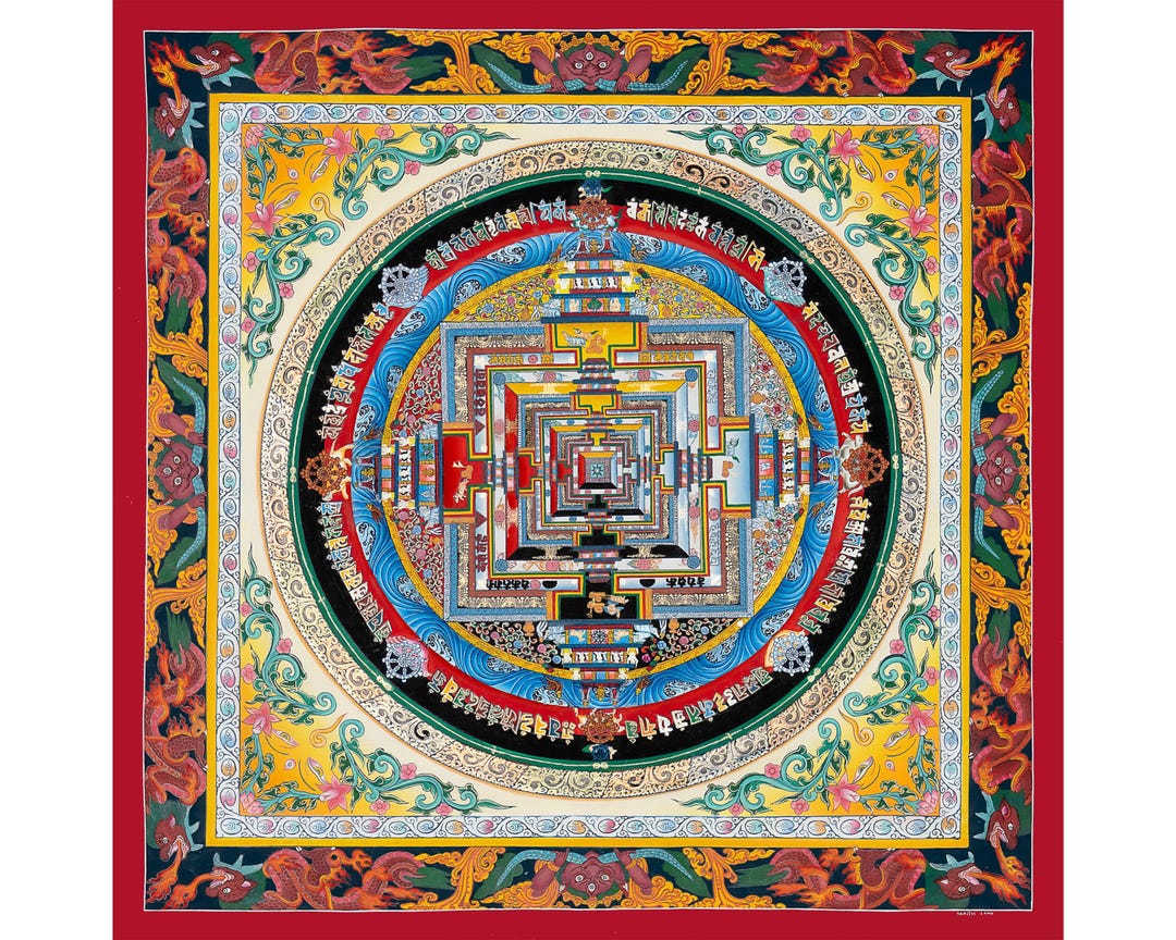 Handmade Kalachakra Mandala Thangka – A Tibetan Buddhist Masterpiece ...
