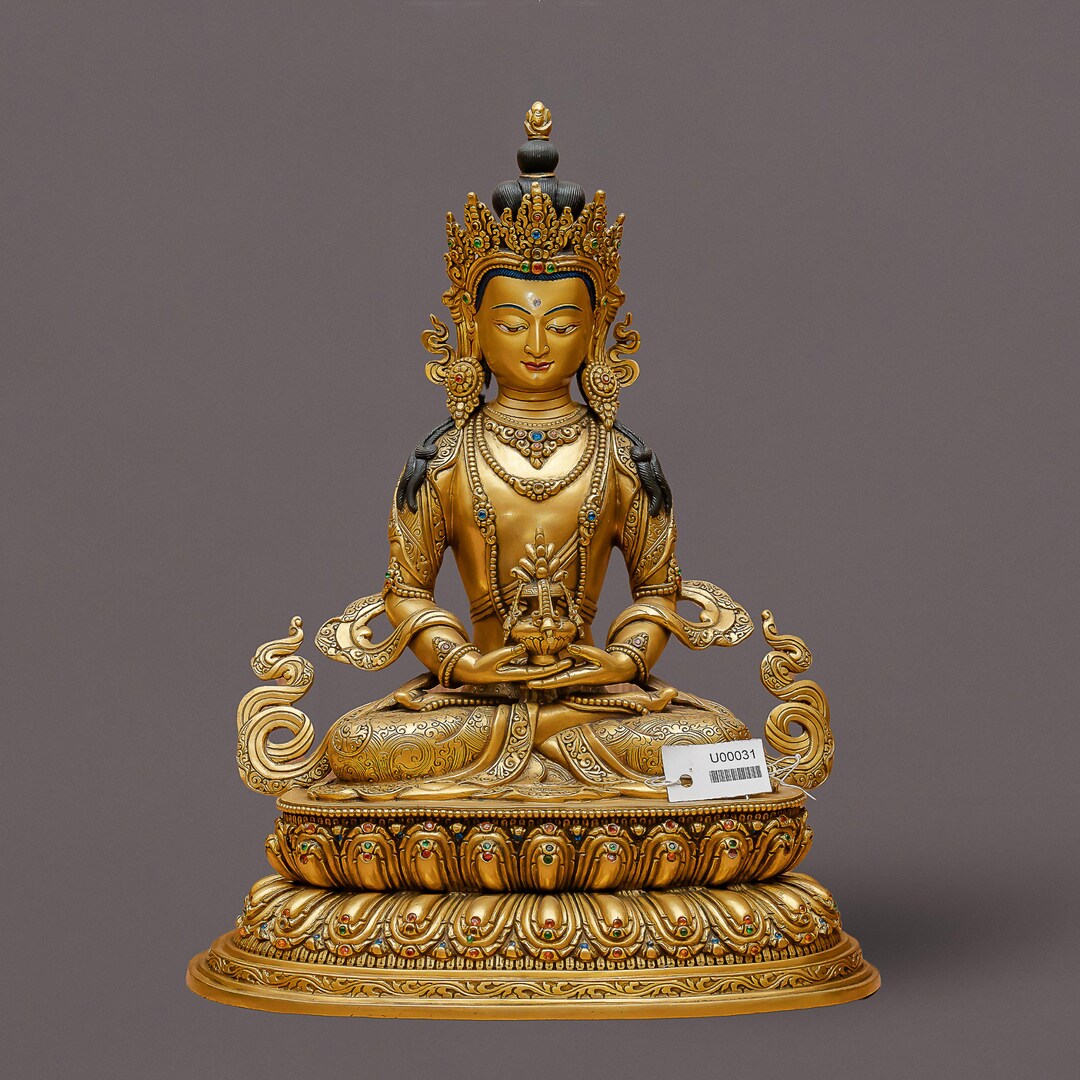 Handcrafted Amitayus Statue: Tibetan Buddha of Infinite Life - Etsy
