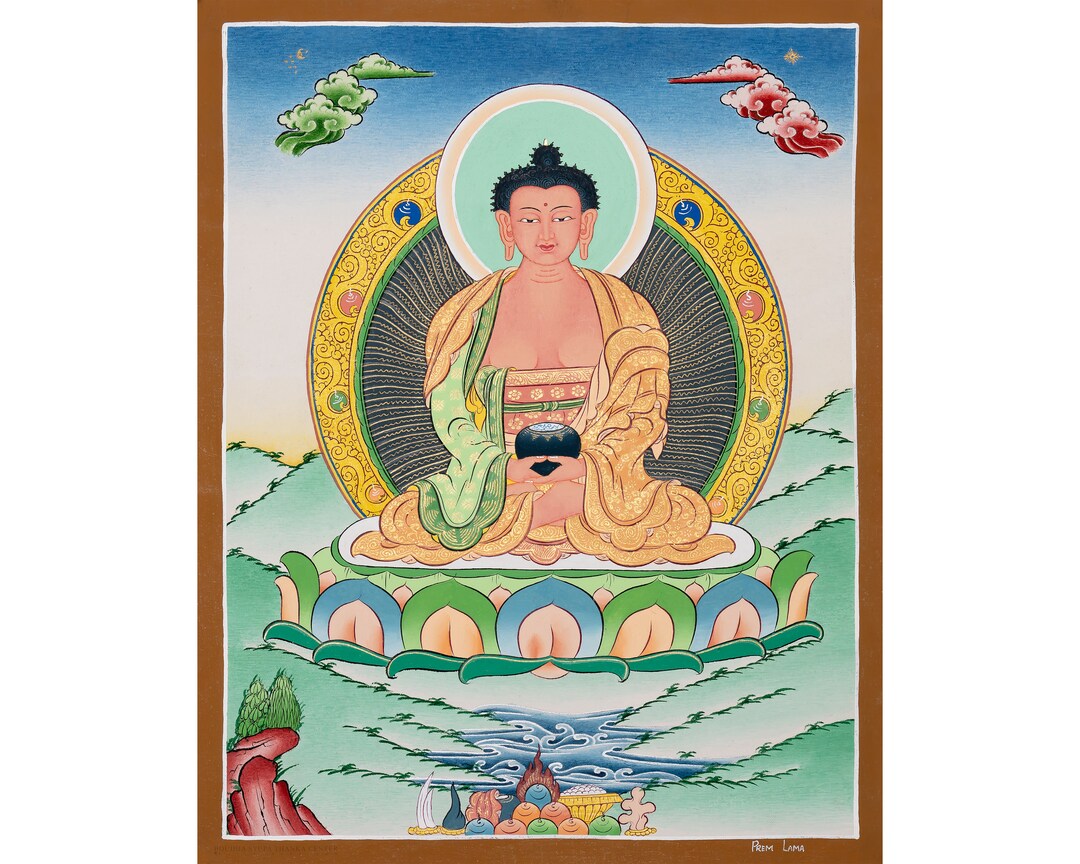 Celestial Amitabha Buddha Thangka, Glimpse Into the Pure Land ...